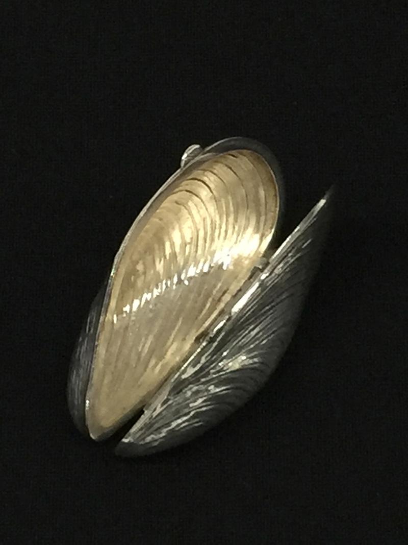 Dutch Silver Mussel Shell by N.S. Gotlieb, 20th Century at 1stDibs