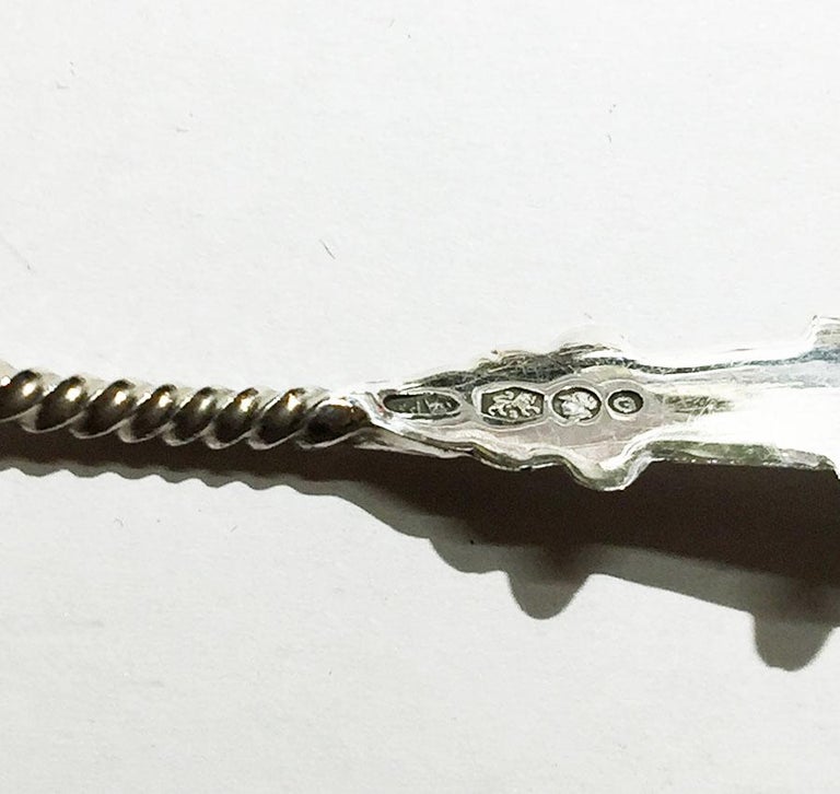 Dutch Silver Spoon Box in Biedermeier Style with Tea Spoons For Sale at ...