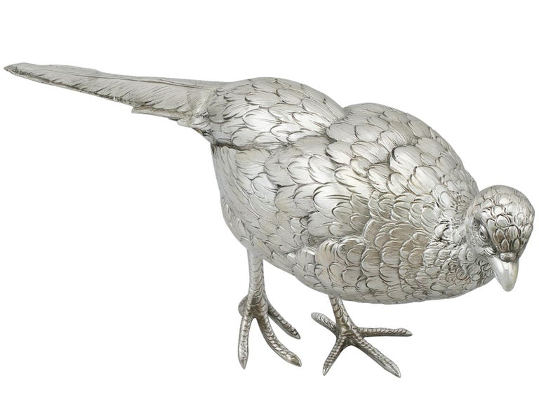 Vintage Dutch Silver Table Pheasant For Sale at 1stDibs | silver ...