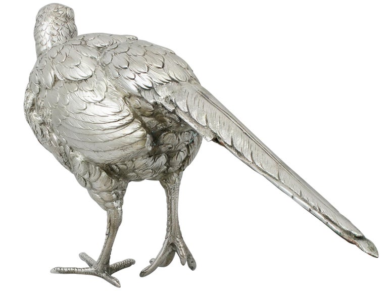 Vintage Dutch Silver Table Pheasant For Sale at 1stDibs | silver ...