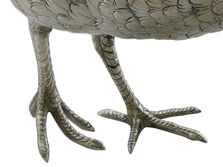 Vintage Dutch Silver Table Pheasant For Sale at 1stDibs | silver ...