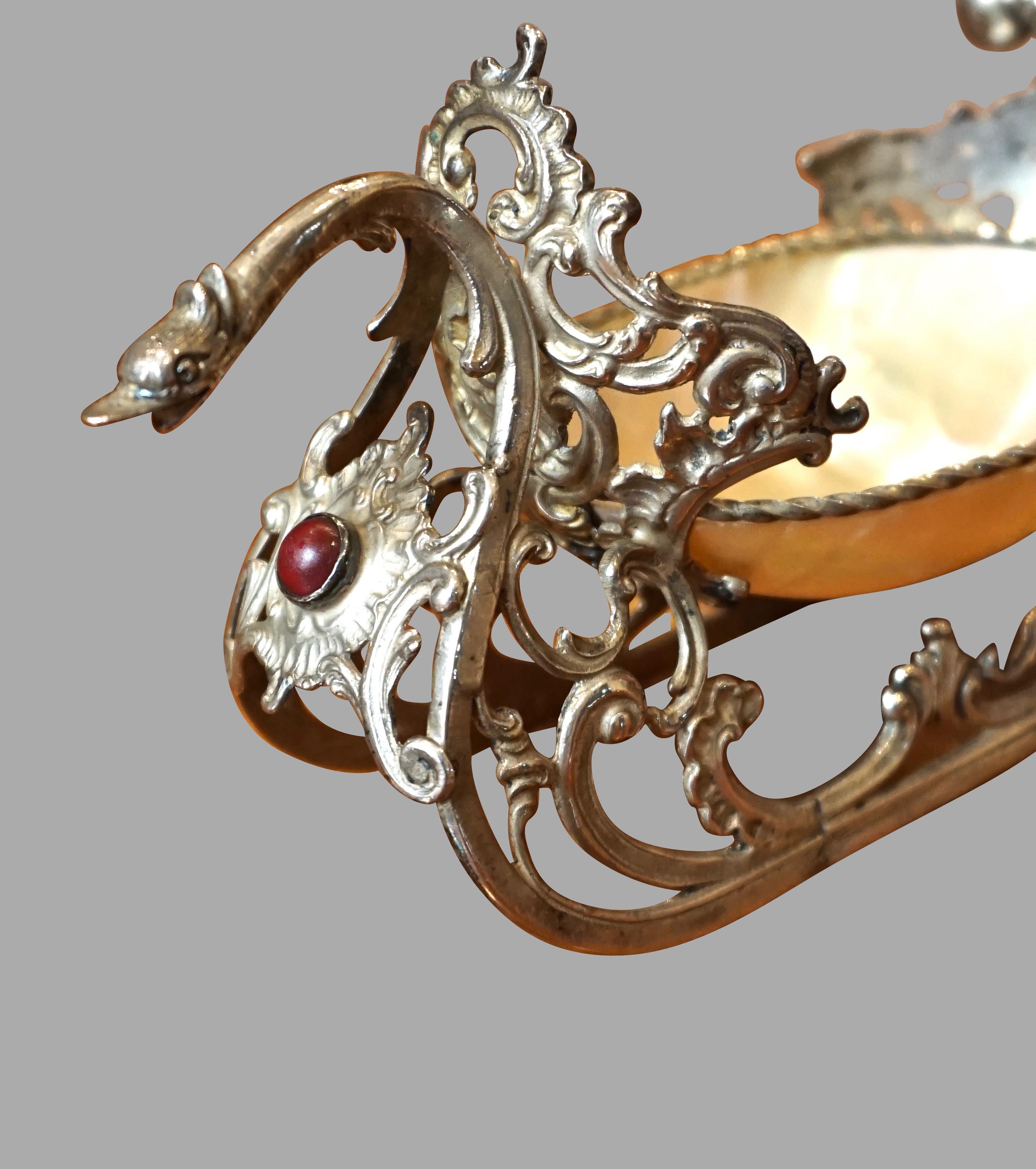 Dutch Silver Plate and Shell Sleigh Driven by Bejeweled Gentleman on ...