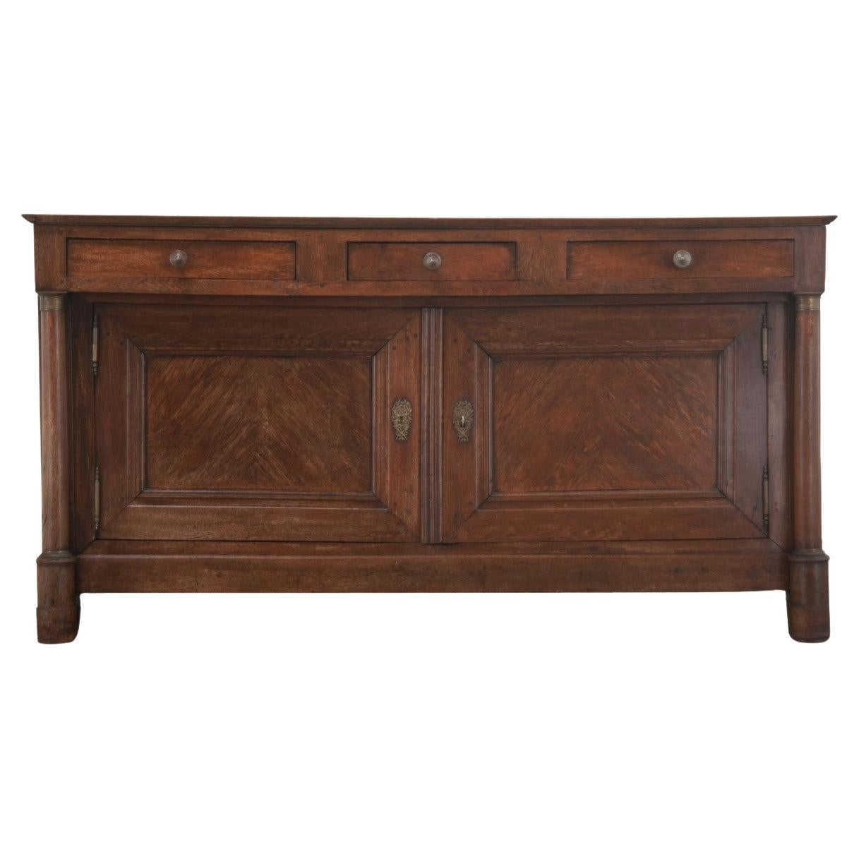 Dutch Solid Oak Empire Style Buffet For Sale at 1stDibs