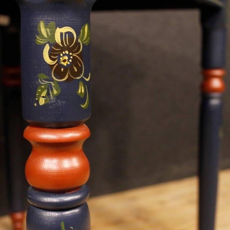 Dutch Table in Painted Wood with Floral Decorations from 20th Century ...