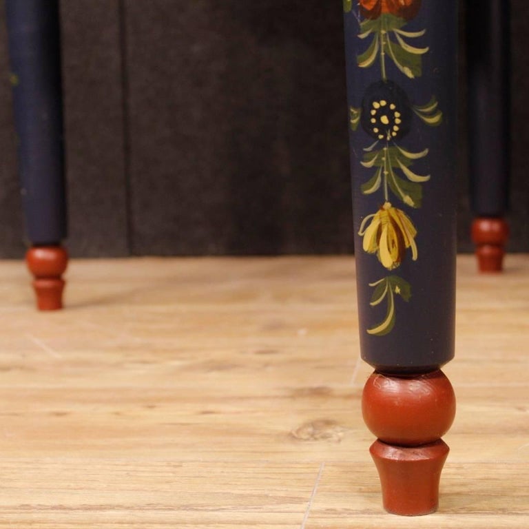 Dutch Table in Painted Wood with Floral Decorations from 20th Century ...