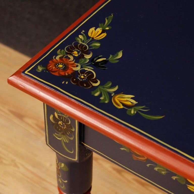 Dutch Table in Painted Wood with Floral Decorations from 20th Century ...
