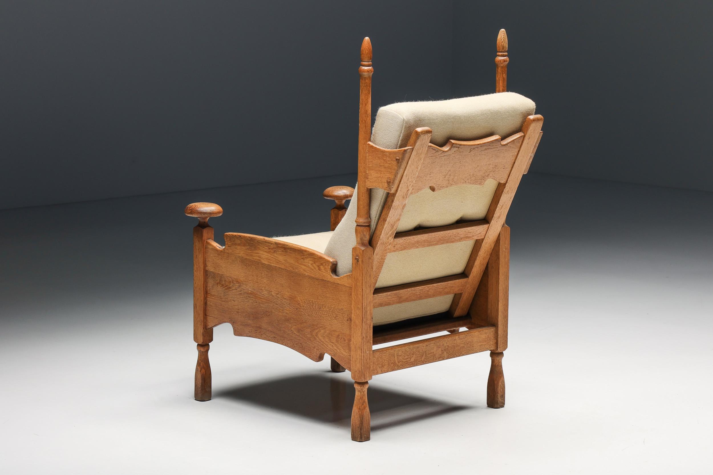 Dutch Throne Chair in Wood and Fabric, circa 1950s For Sale at 1stDibs ...