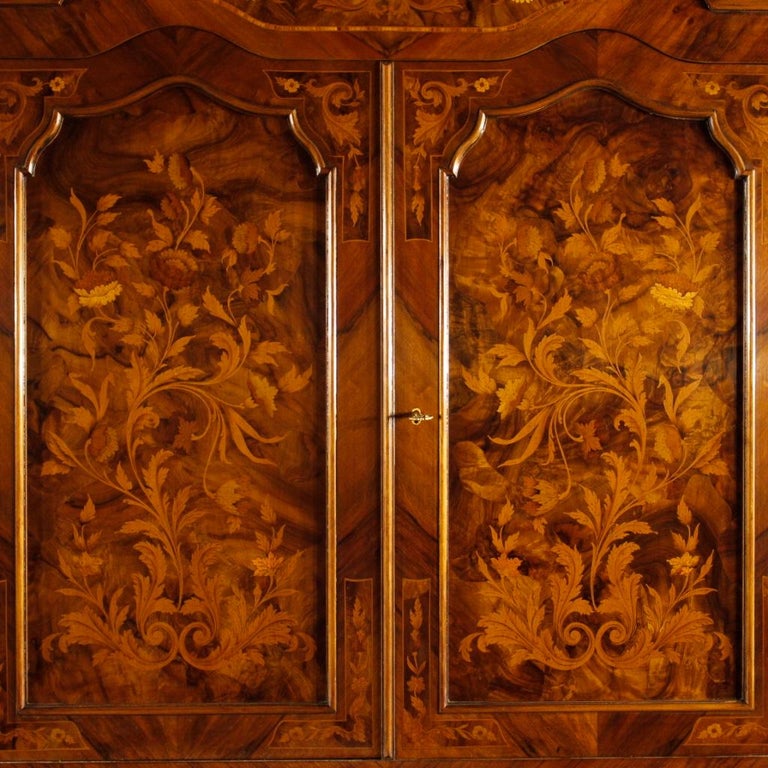 Dutch Trumeau in Inlaid Wood with Floral Decorations from 20th Century ...