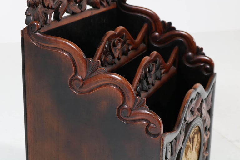 Dutch Walnut Black Lacquered Victorian Magazine Holder, 1870s For Sale ...