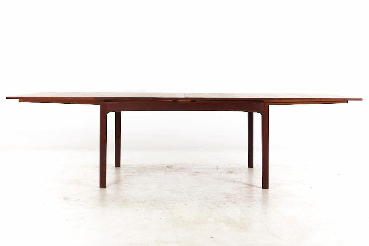 DUX Mid Century Swedish Teak Flip Top Expanding Dining Table For Sale ...