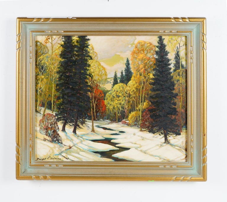 Dwight Holmes - Large Winter Impressionist New Mexican Snow Landscape ...