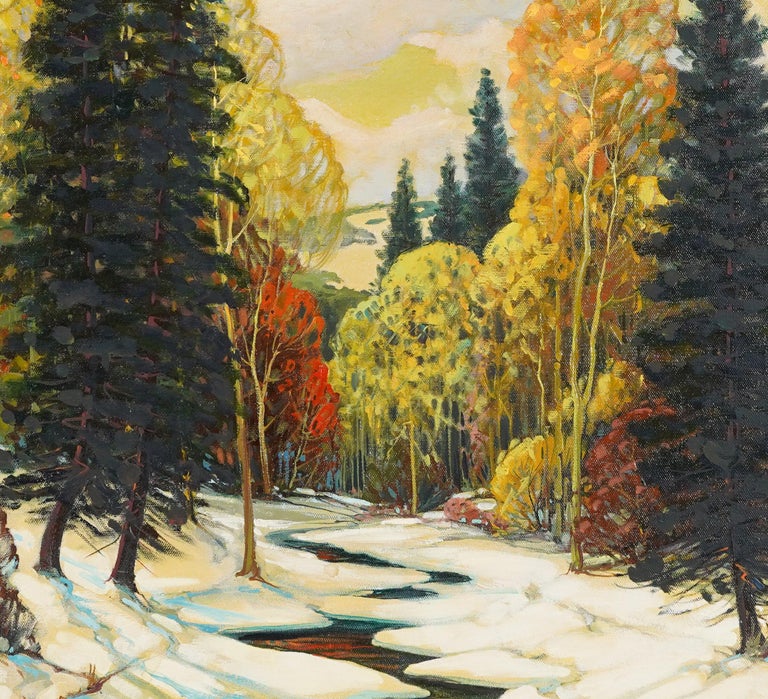 Dwight Holmes - Large Winter Impressionist New Mexican Snow Landscape ...