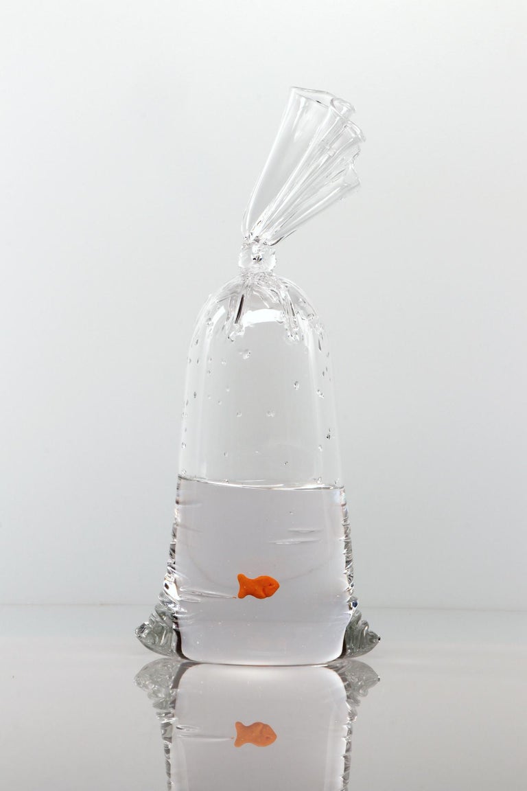 Dylan Martinez - Large Glass Water Bag Sculpture with Goldfish ...