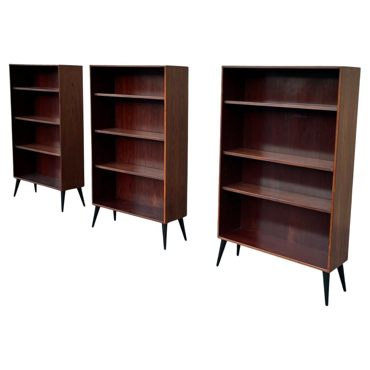 Mid-Century Modern Mastercraft Rosewood and Brass Bookcases at 1stDibs