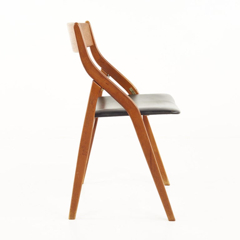 Dyrlund Mid Century Teak Folding Chairs - Set of 6 at 1stDibs