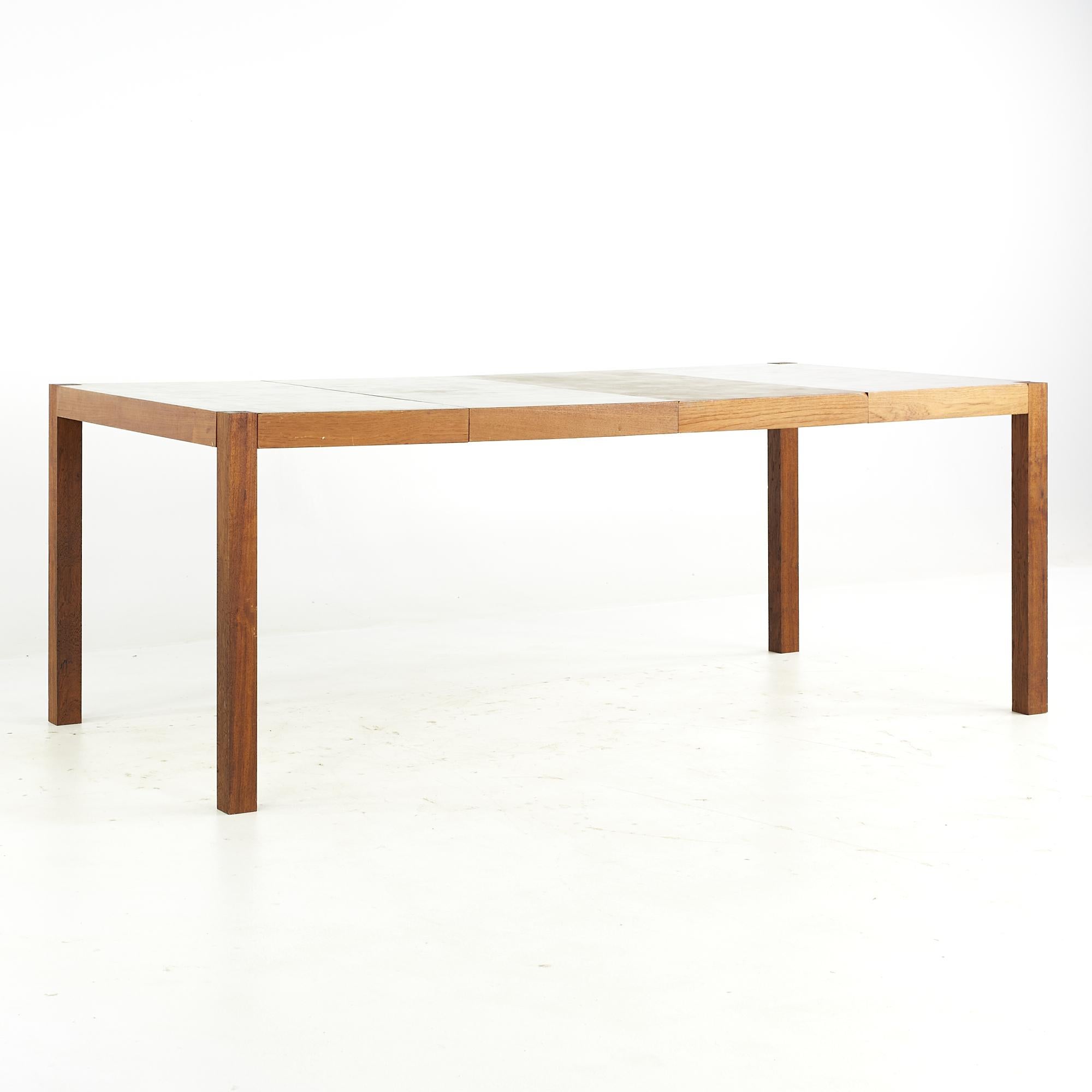 Dyrlund Midcentury Teak Patchwork Expanding Dining Table with 2 Leaves ...