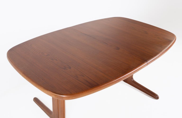 Dyrlund Style Mid Century Teak Dining Table For Sale at 1stDibs