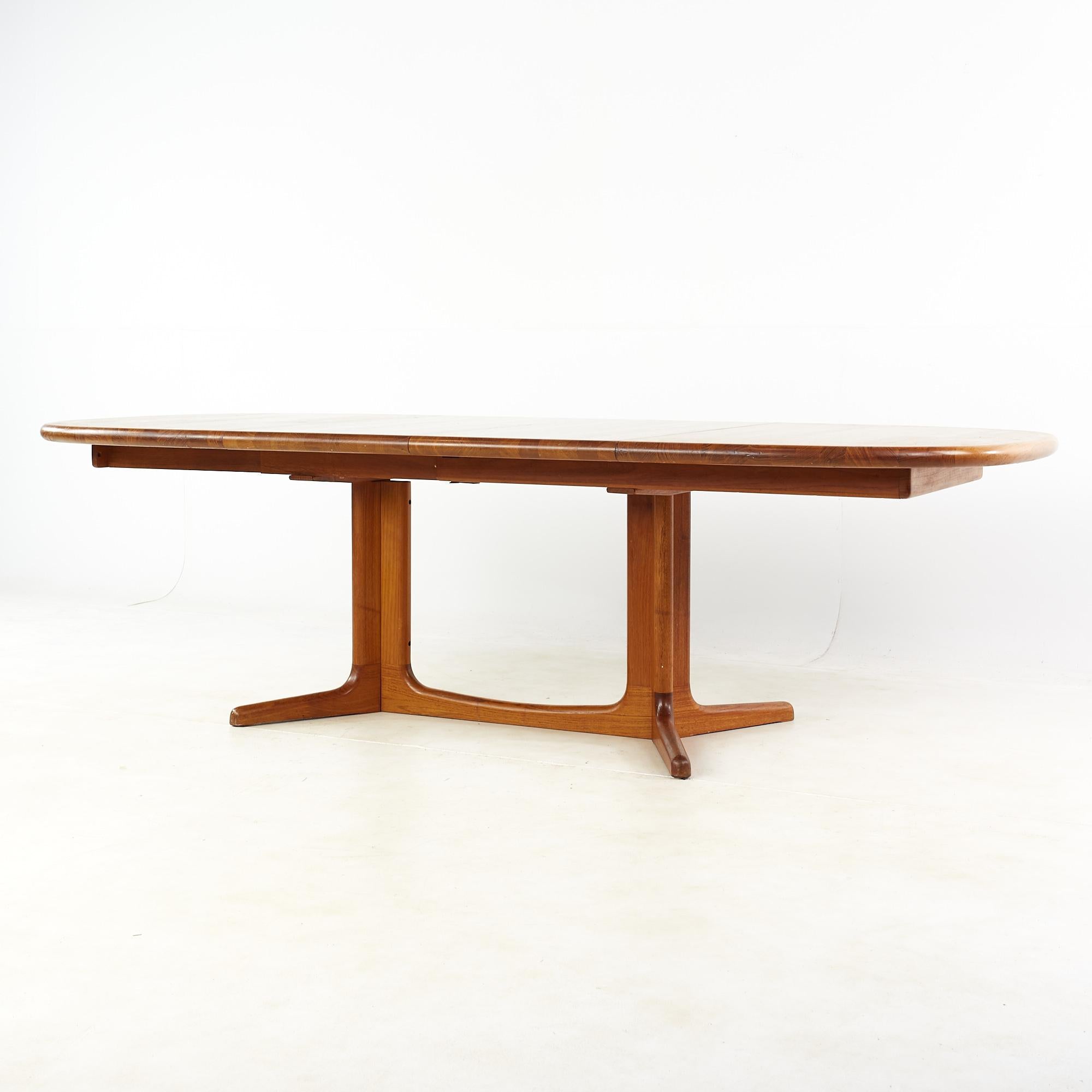 Dyrlund Style Mid Century Teak Hidden Leaf Expanding Dining Table For ...