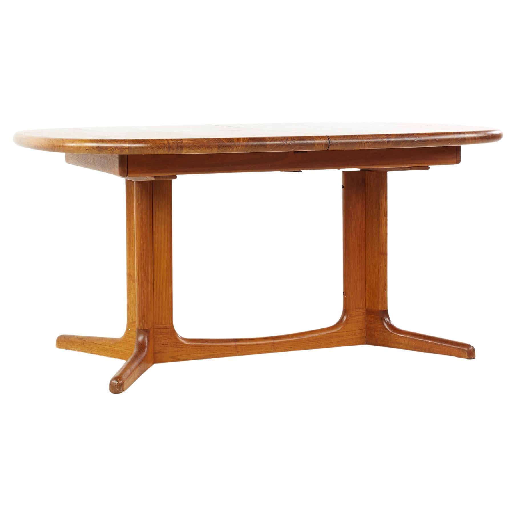 Dyrlund Mid Century Hidden Leaf Teak Dining Table at 1stDibs