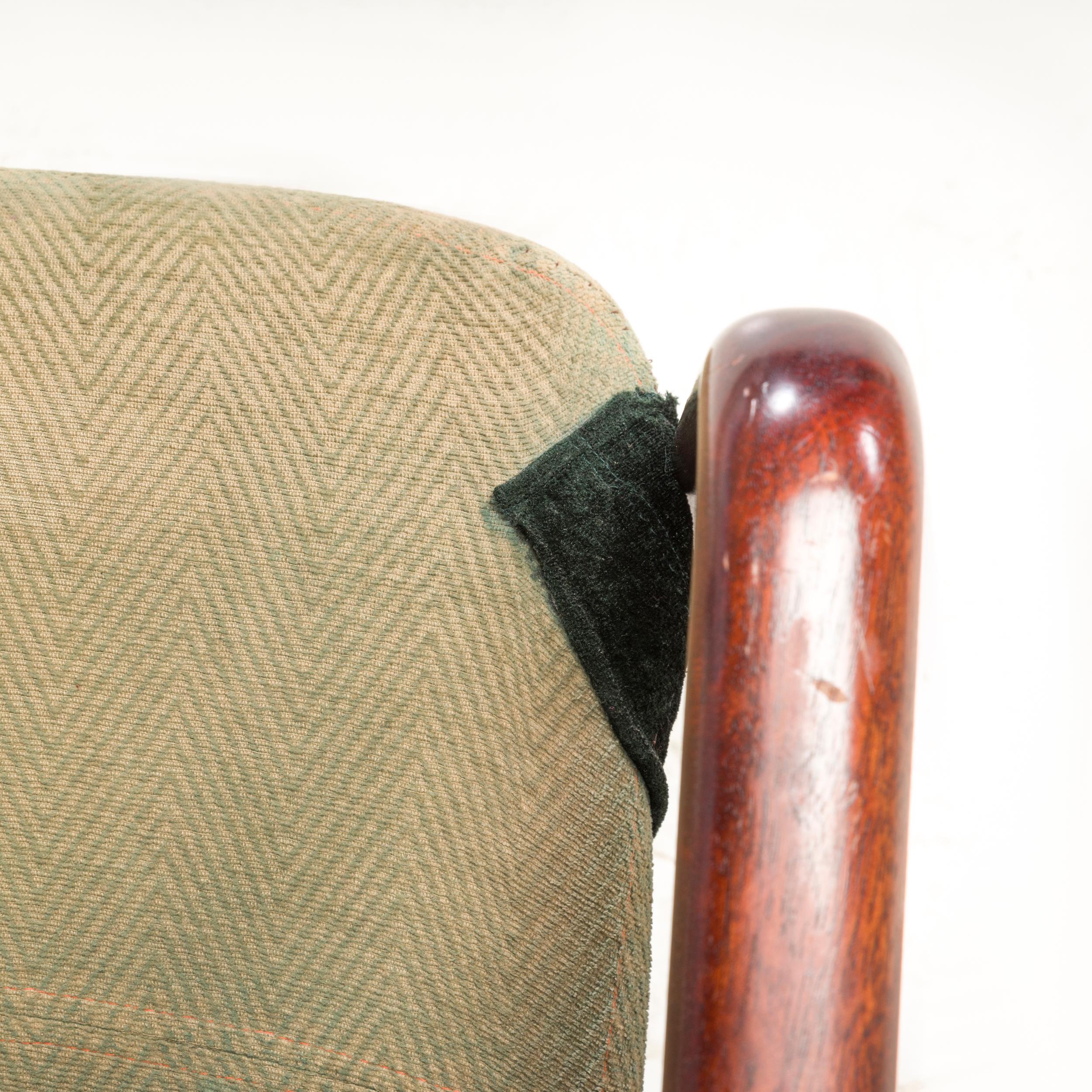 Dyrlund Teak and Green and Red Fabric Dining Chairs, Set of 6 For Sale ...