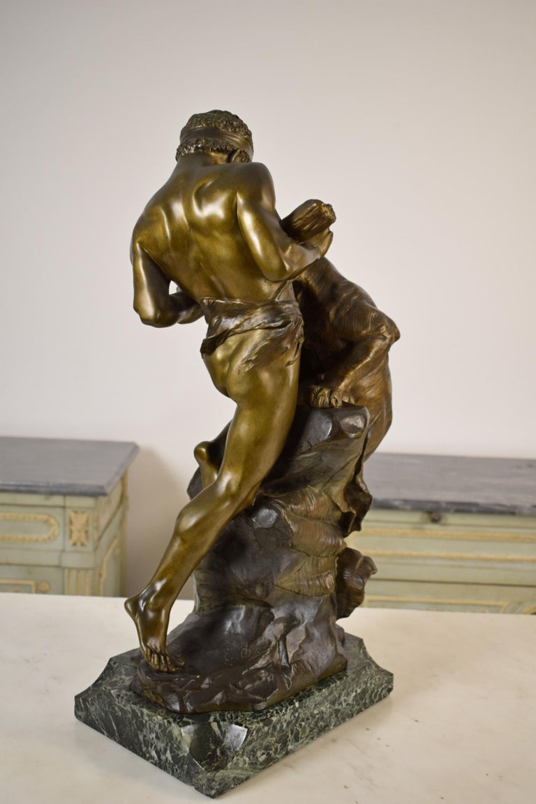 E. Drouot Bronze Gilded Sculpture, 19th Century For Sale at 1stDibs