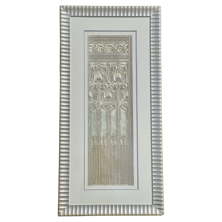 E. G. Cody Framed and Embossed Pewter Plate Panel For Sale at 1stDibs