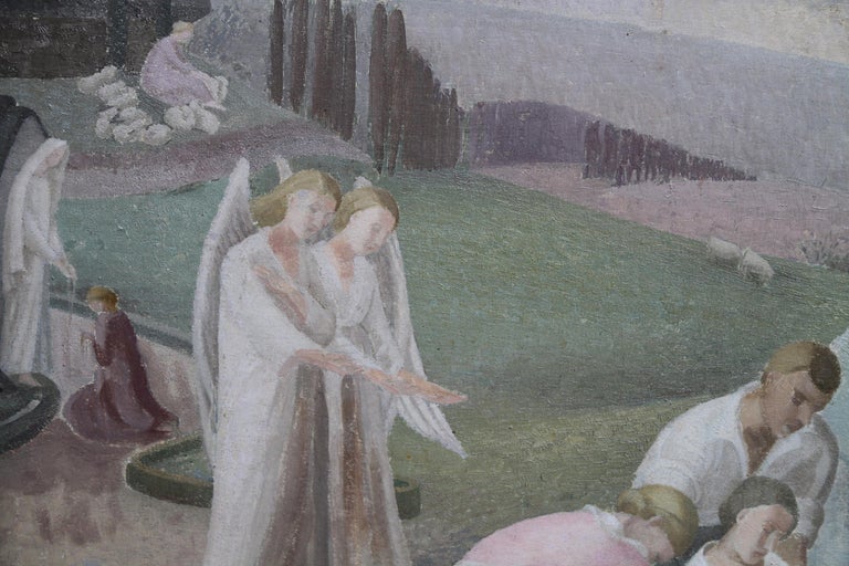 E G Tucker - The Entombment - British art 30's oil painting religious ...