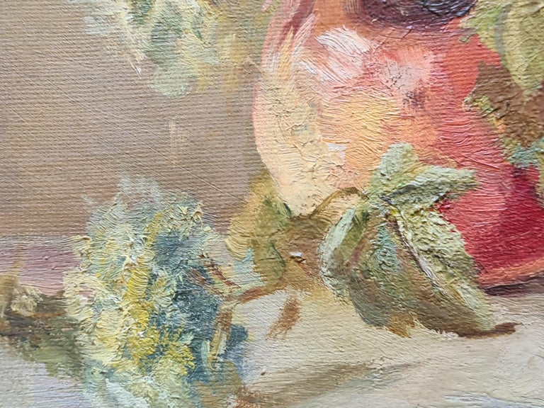 E Pritchard - Early 20thC Oil Still Life, Summer Harvest with Apples ...