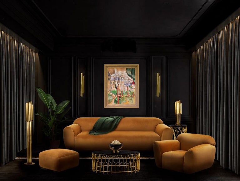 E. Pullman - Abstract Cityscape Cubist Oil on Canvas Painting by E ...