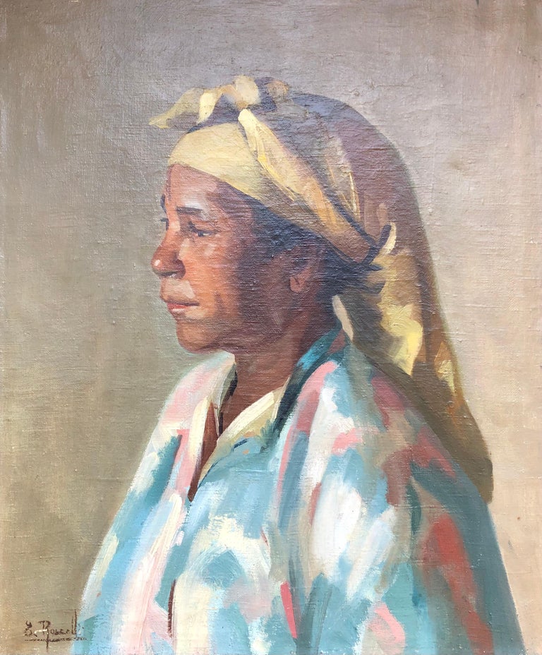 E. Rosselli - The woman in the yellow turban For Sale at 1stDibs