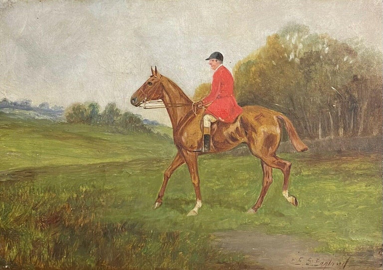 E. S. England - Antique British Hunting Scene Oil Painting - Huntsman ...