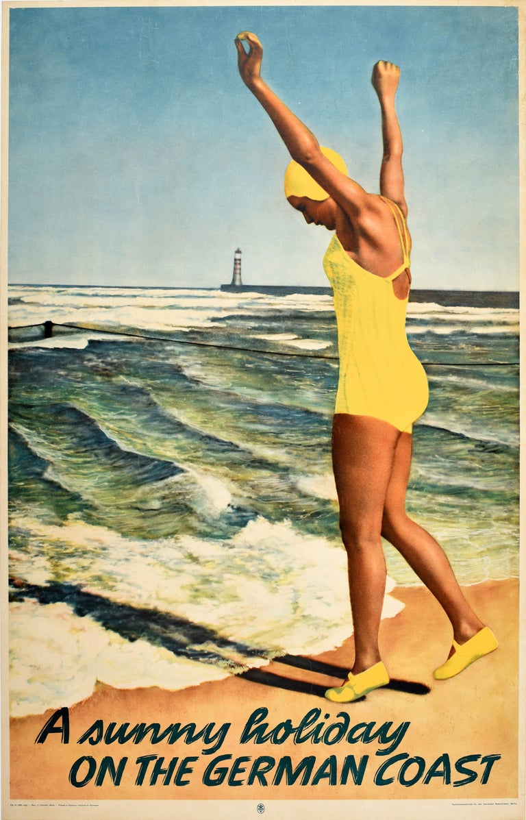 E. Schneider - Original Vintage Travel Poster Sunny Holiday On The ...