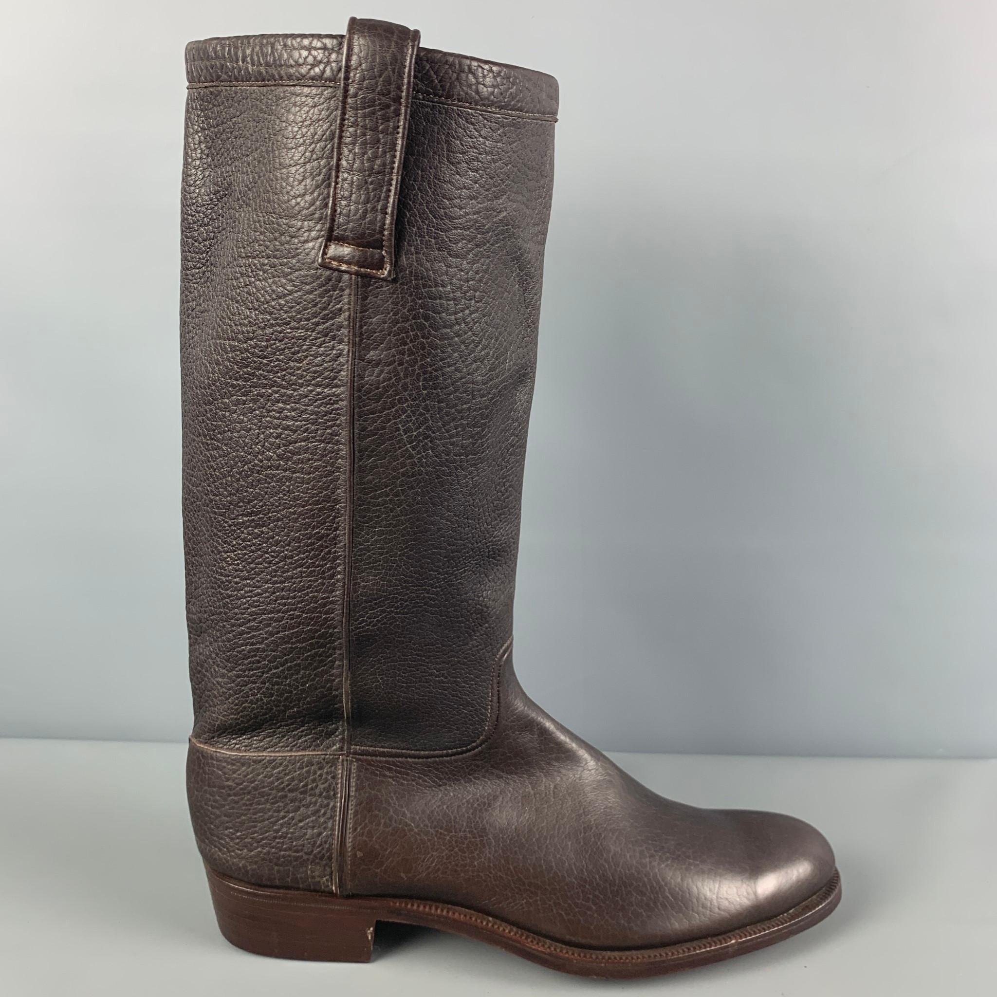 E. VOGEL Size 11 Brown Leather Pull On Boots For Sale at 1stDibs
