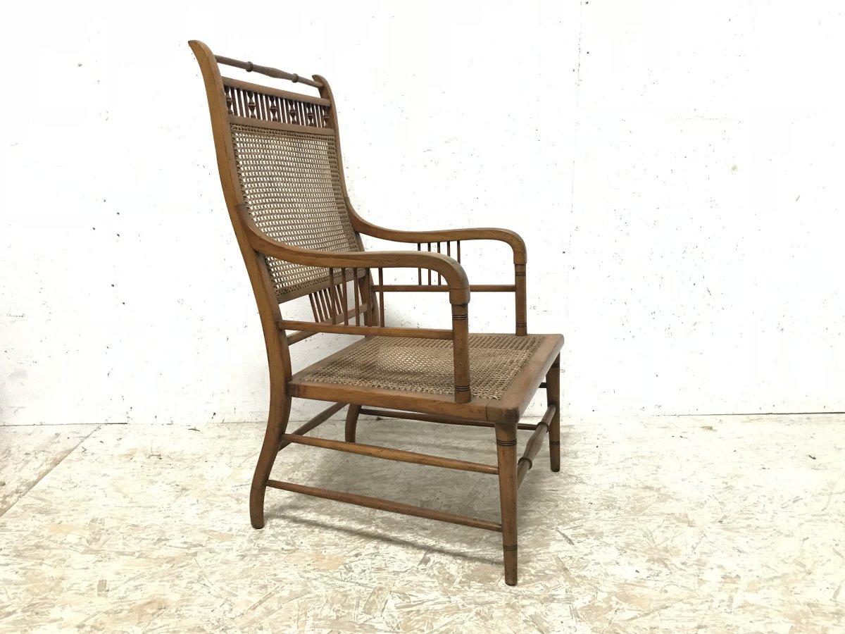 E W Godwin. by William Watt. An Anglo-Japanese Beech and Caned Armchair ...