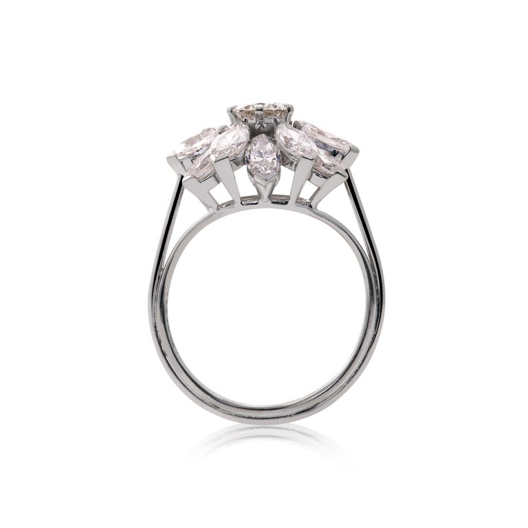 3.52cts Round Brilliant-Cut and Marquise Diamond Cocktail Ring For Sale ...