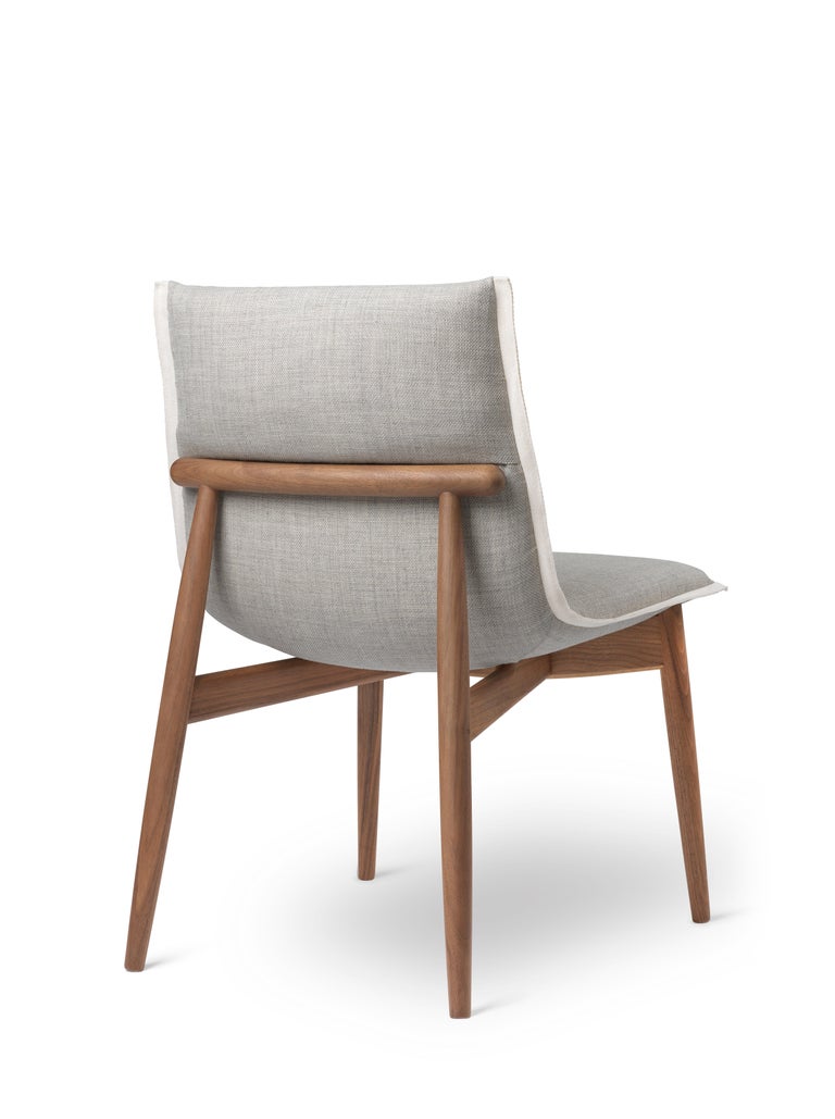 E004 Embrace Chair in Walnut Oil with Clara 144 Fabric and White Edging ...