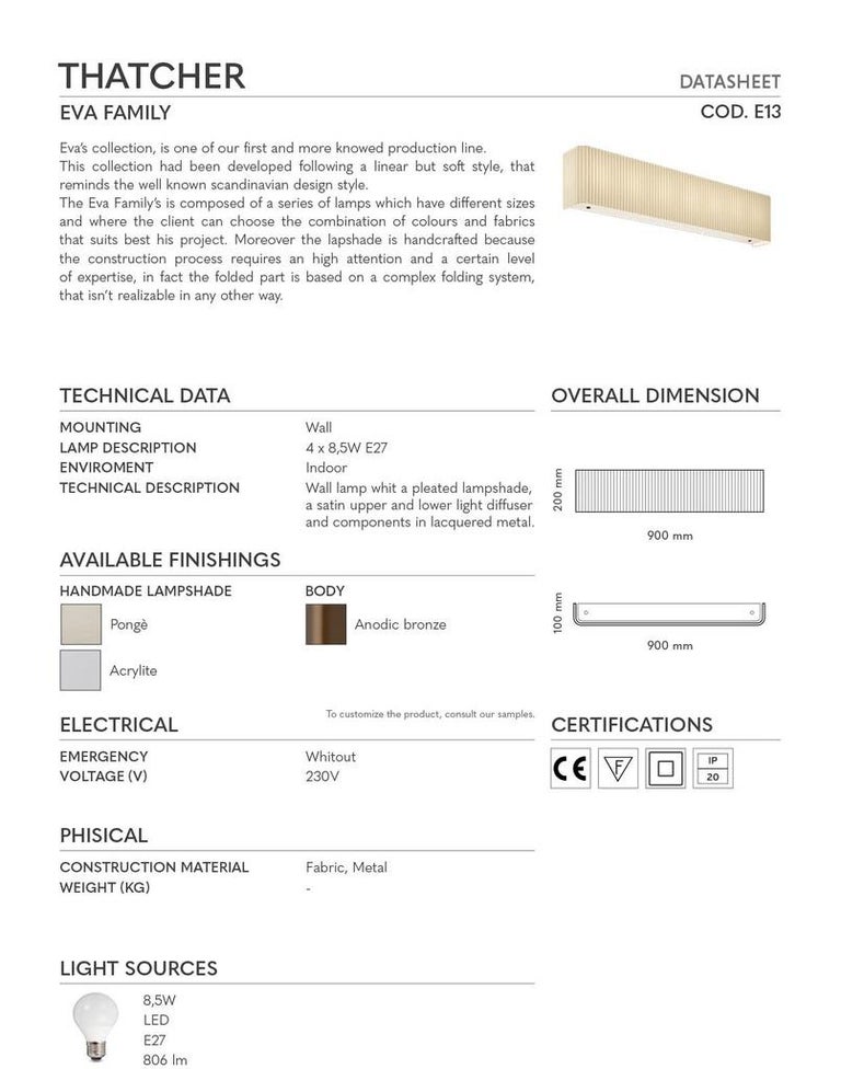 E13 Pleated Wall Lamp For Sale at 1stDibs