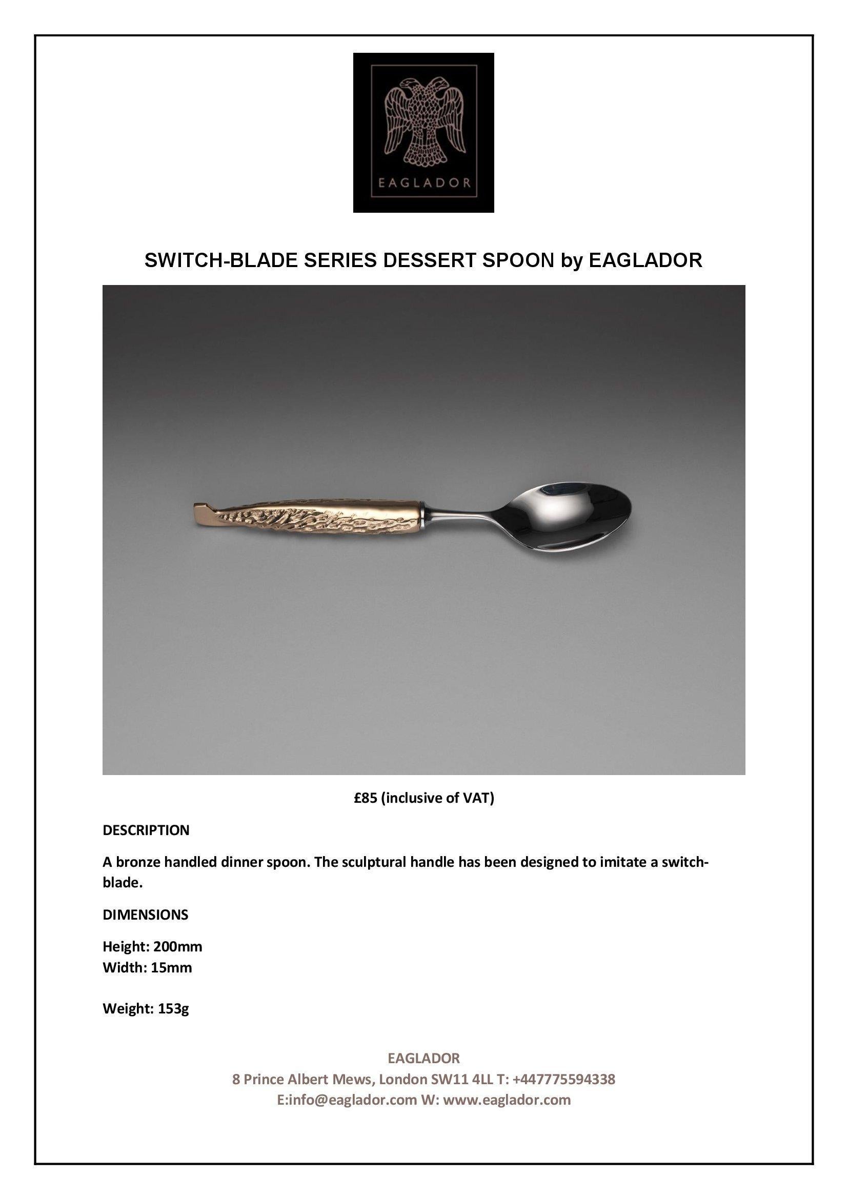 Eaglador - Switch-Blade Dessert Spoon, with Sculptural Bronze Handle ...