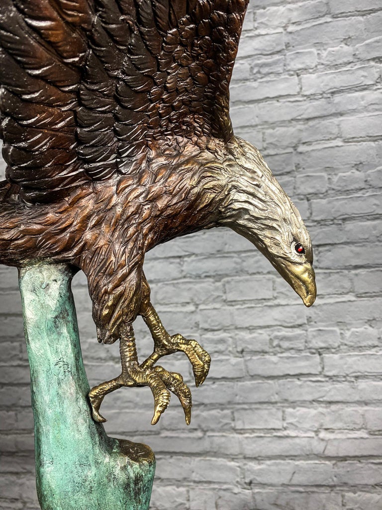 Eagle with Wings Spread Swooping Down on Marble Base For Sale at ...