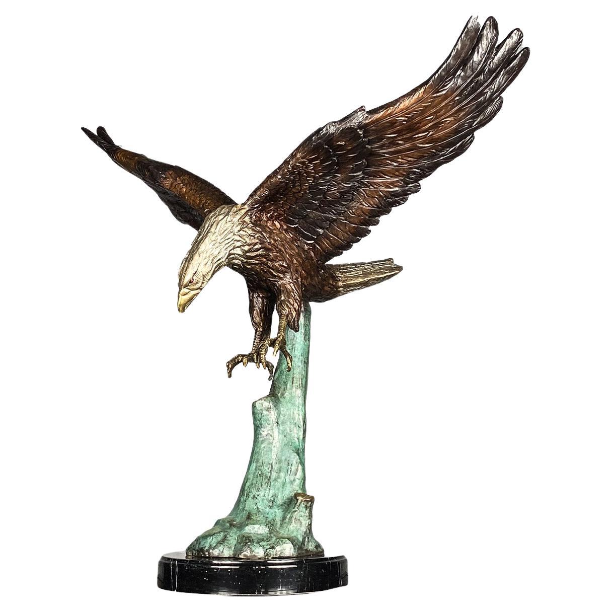 Italian White Ceramic Eagle Statue with Wings Spread, 1970s For Sale at ...