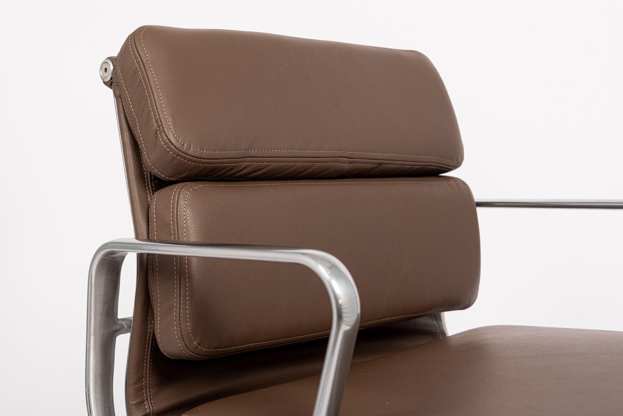 Eames for Herman Miller Brown Leather Office Chair Soft Pad 2000s For ...