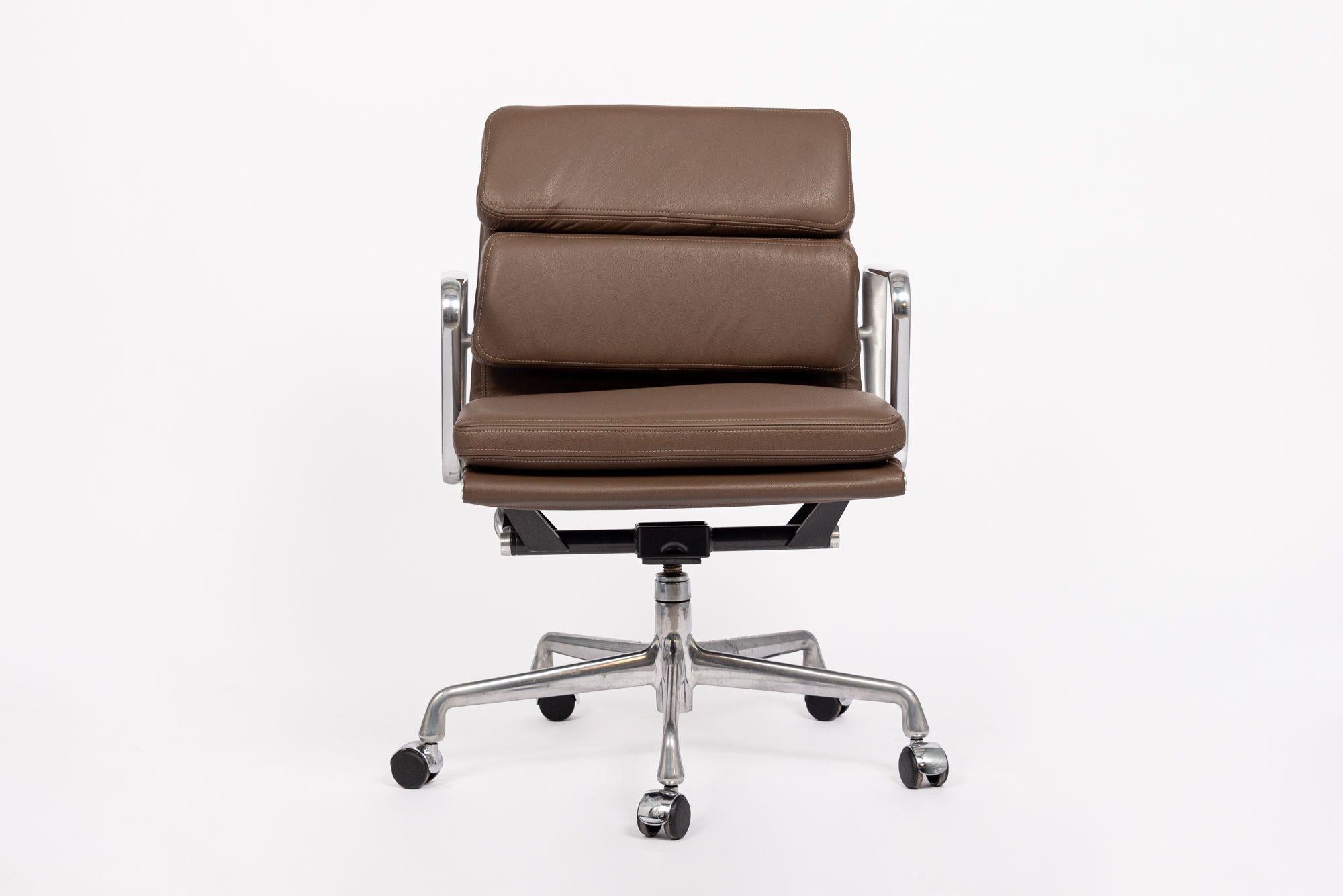 Eames for Herman Miller Brown Leather Office Chair Soft Pad 2000s For ...
