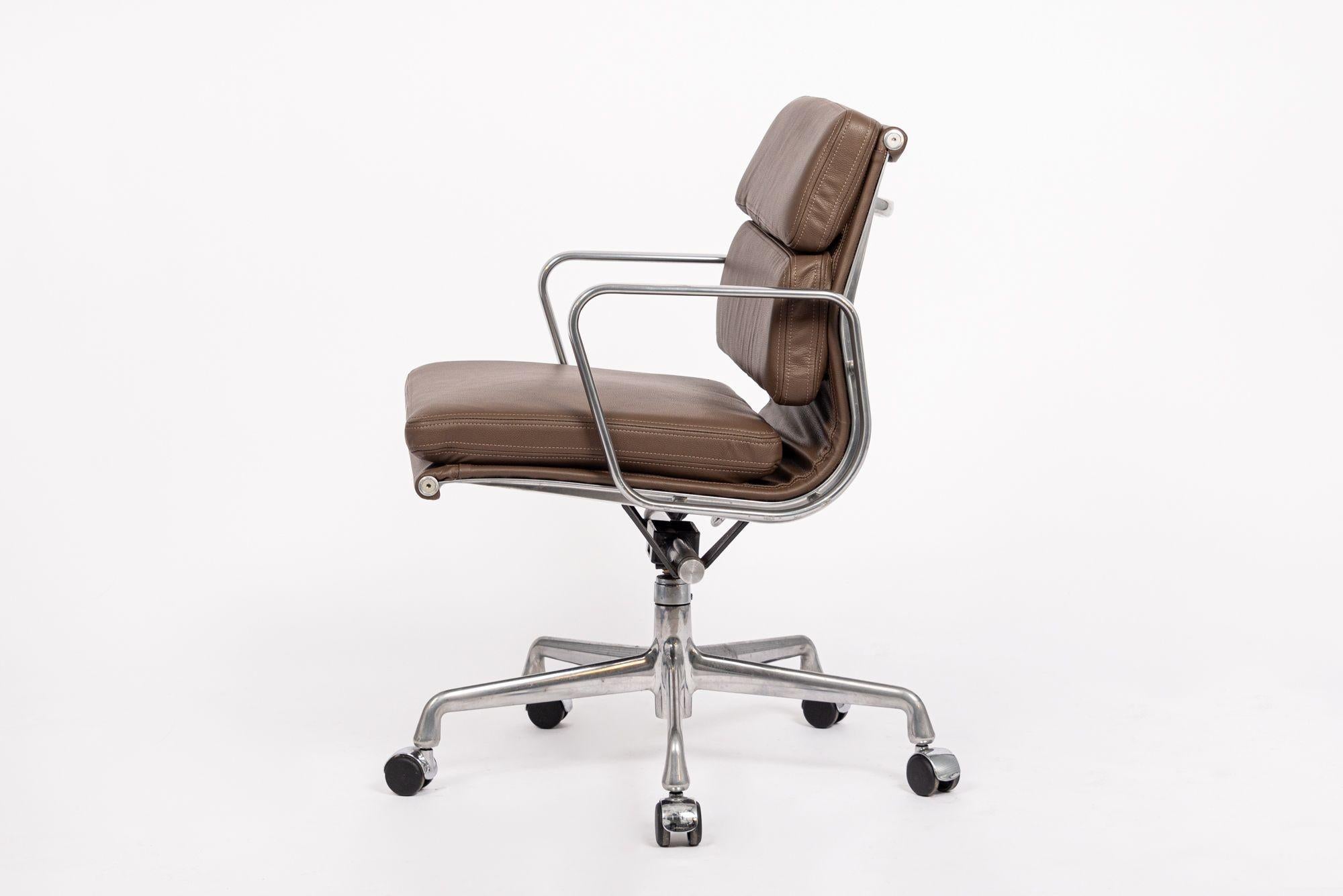 Eames for Herman Miller Brown Leather Office Chair Soft Pad 2000s For ...