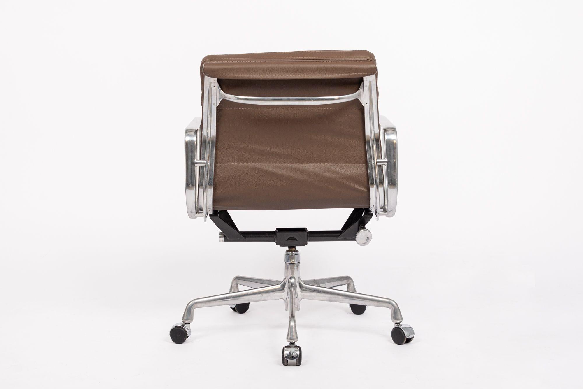 Eames for Herman Miller Brown Leather Office Chair Soft Pad 2000s For ...