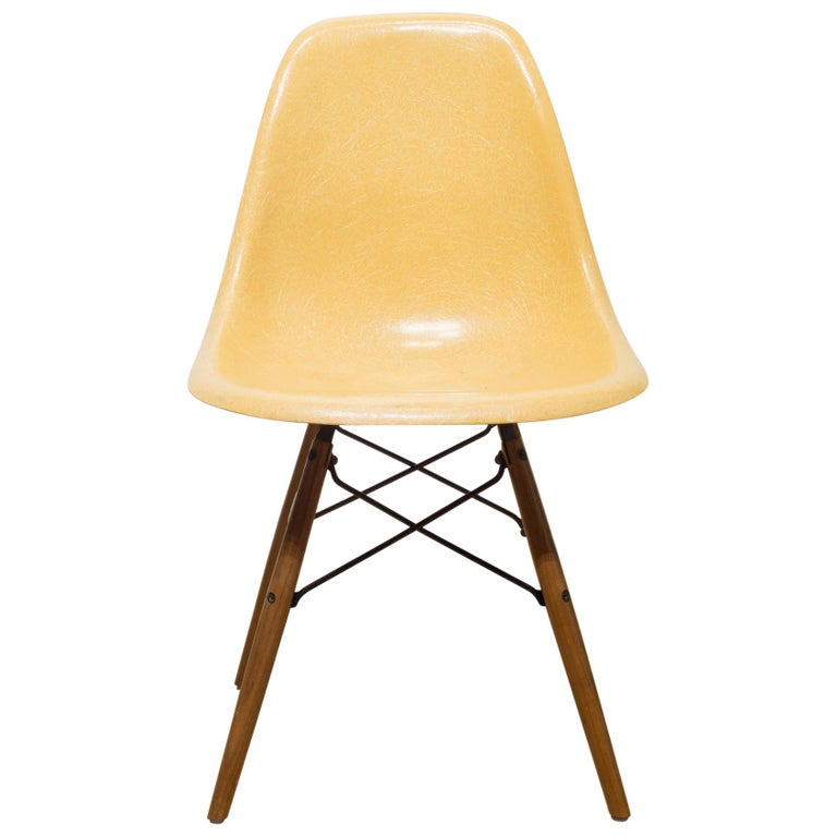 Eames for Herman Miller Fiberglass Shell Chair in Parchment, circa ...