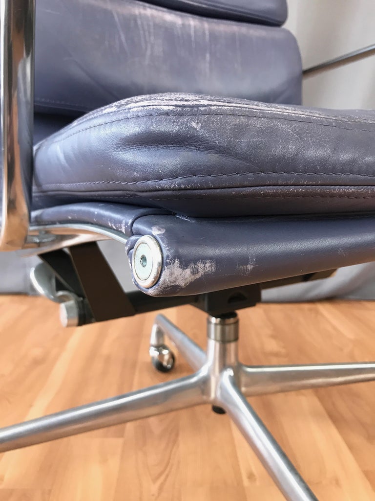 Eames for Herman Miller Periwinkle Leather Soft Pad Executive Chair ...