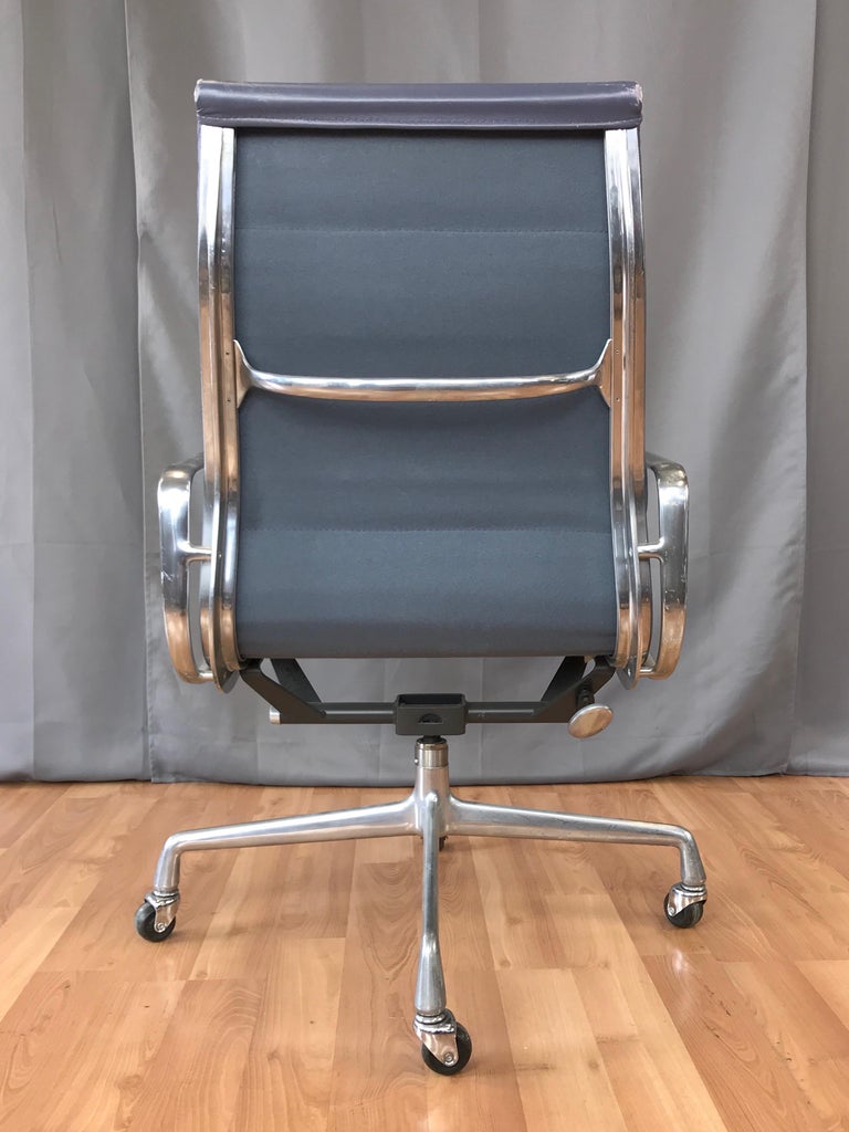 Eames for Herman Miller Periwinkle Leather Soft Pad Executive Chair ...
