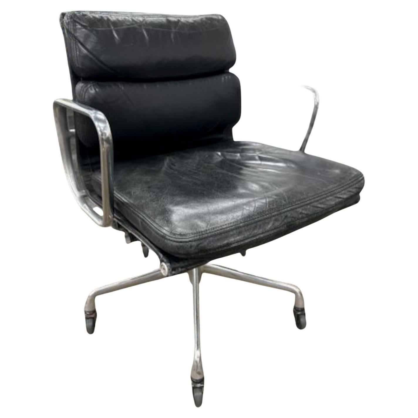 Eames for Herman Miller Brown Leather Office Chair Soft Pad 2000s For ...