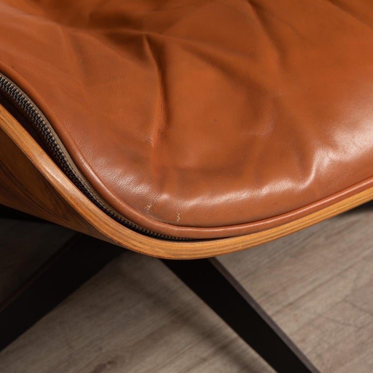 Eames Leather Lounge Chair by Mobilier International, circa 1980 For ...