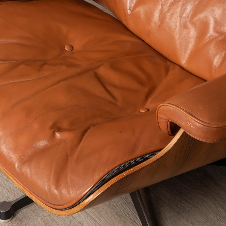 Eames Leather Lounge Chair by Mobilier International, circa 1980 For ...